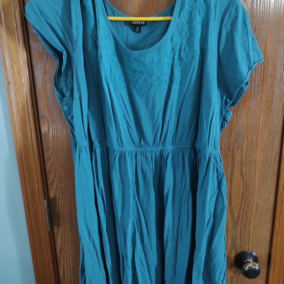 torrid | Dresses | Torrid Brand Size 3 3x Teal Embroidered Dress | Poshmark